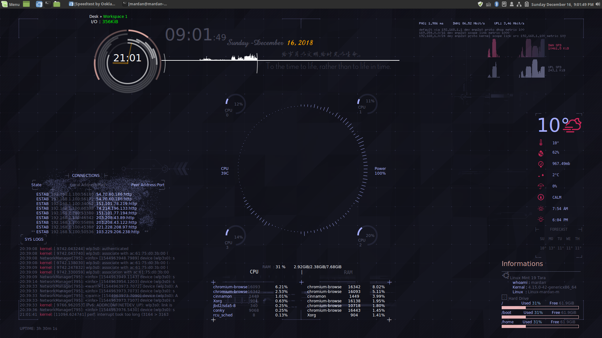 linux安装conky | Peach Blossom Spring